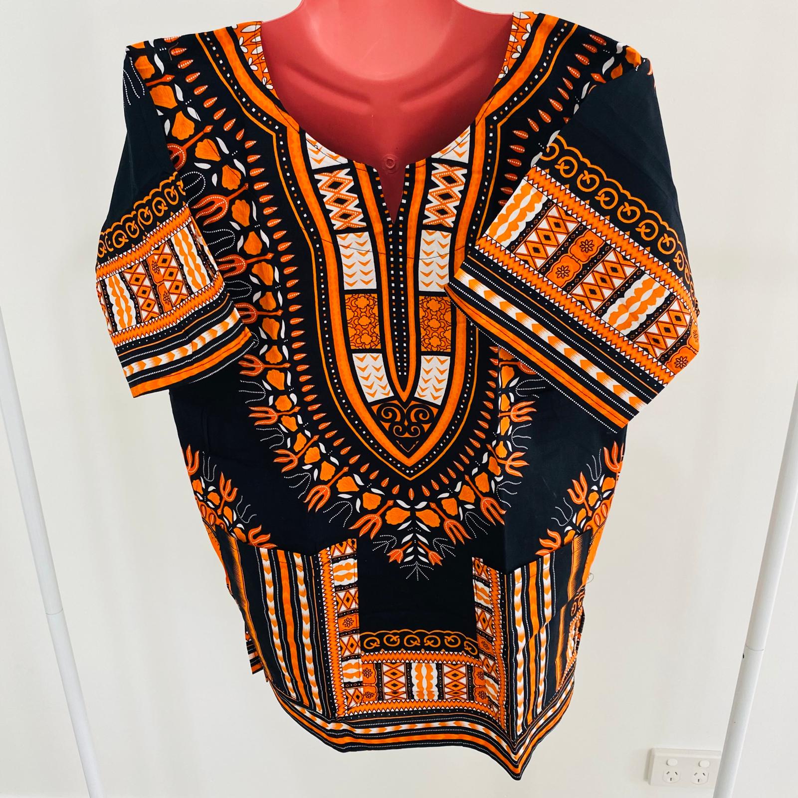 Black/Orange Dashiki Shirt - AV Australia